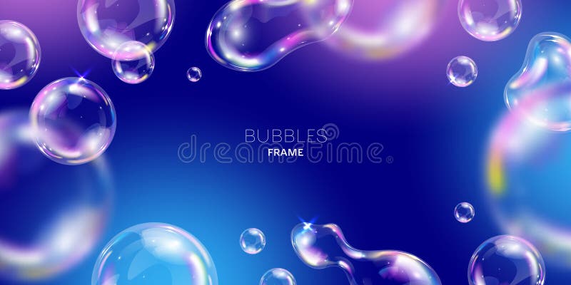 Realistic Bubbles Frame stock vector. Illustration of transparent ...