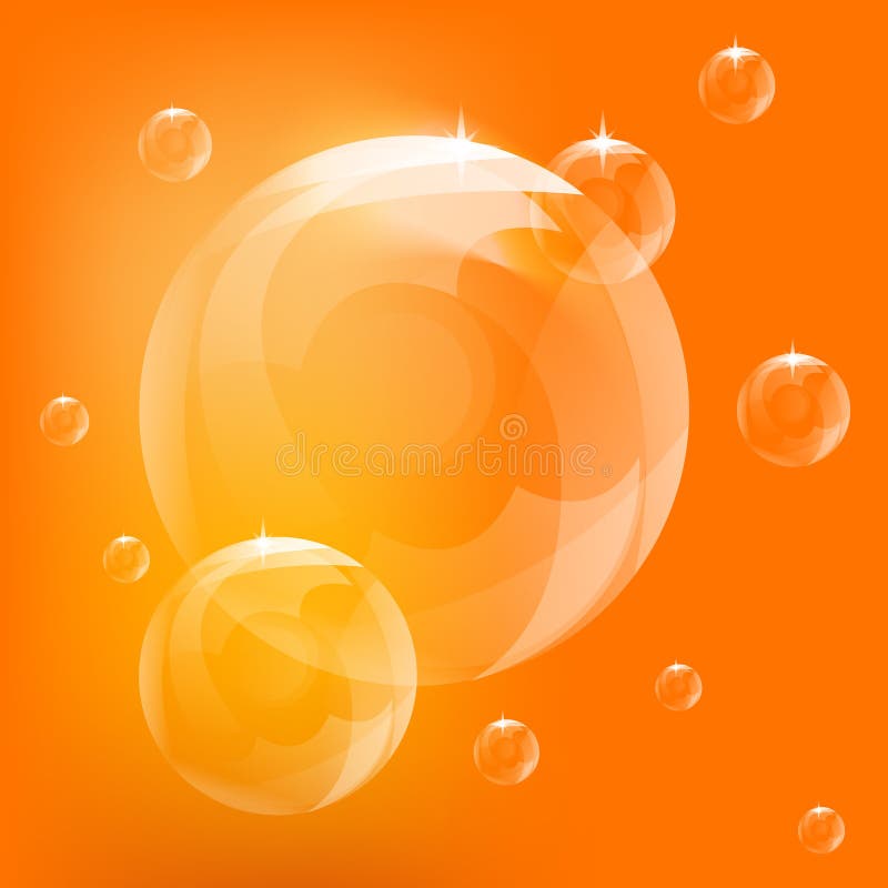 Realistic Bubbles Vector, Orange Bubbles, Bubbles Vector Stock Vector - Illustration of abstract ...