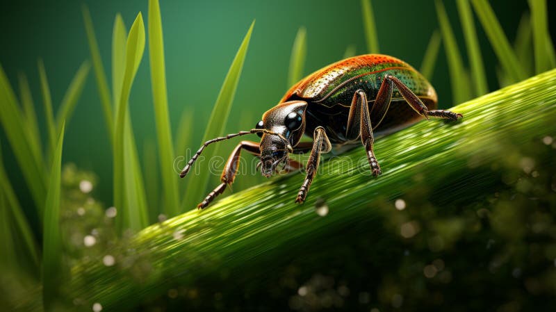 Realistic Bug Renderings on Green Background Stock Illustration ...