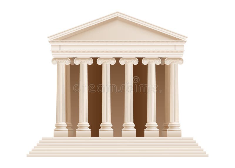Realistic Building with Columns Stock Vector - Illustration of pillar ...