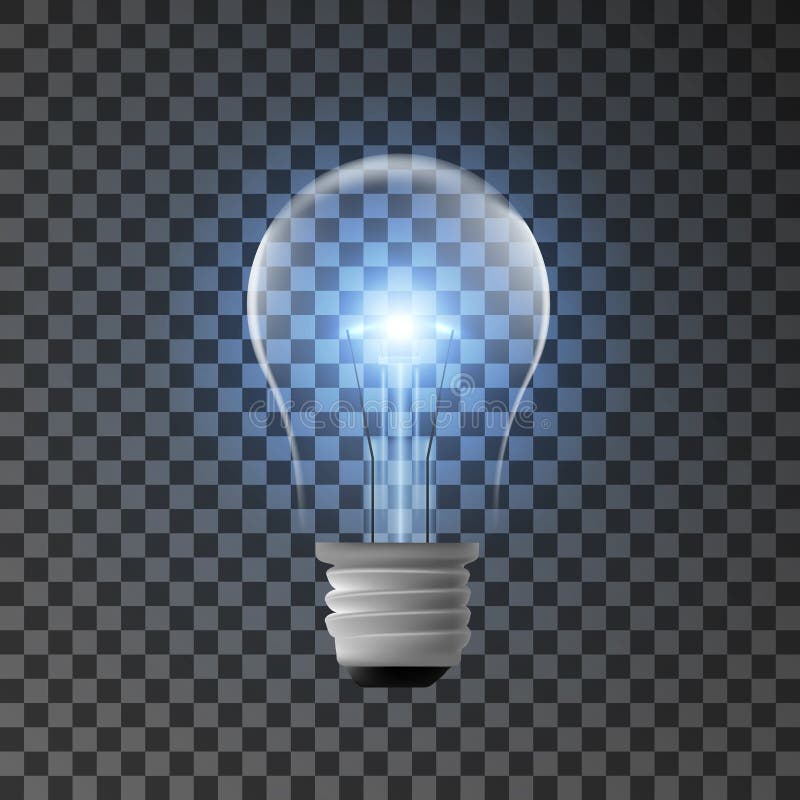 Realistic Bulb with Shining Light Stock Vector - Illustration of ...