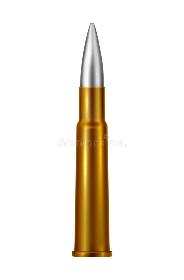 Realistic Bullet Illustration Stock Vector - Illustration of cartridge ...