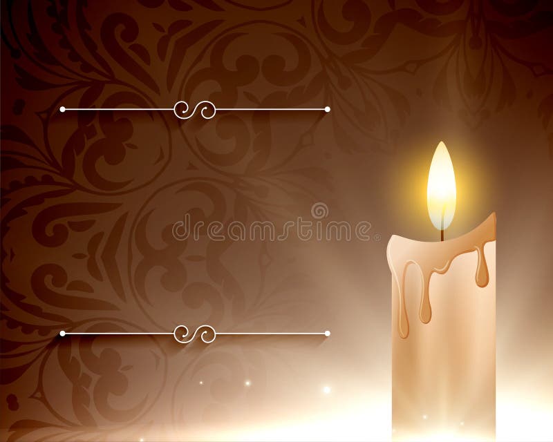 Realistic Burning Candle in Dripping Concept and Text Space Stock ...