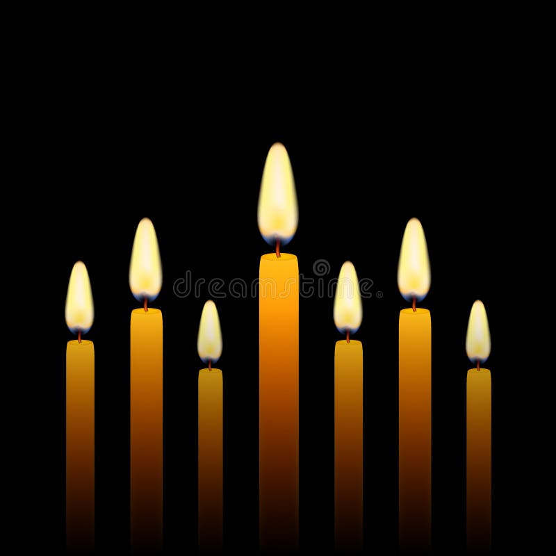 Realistic Burning Candle. Transparency Grid. Vector Stock Illustration ...