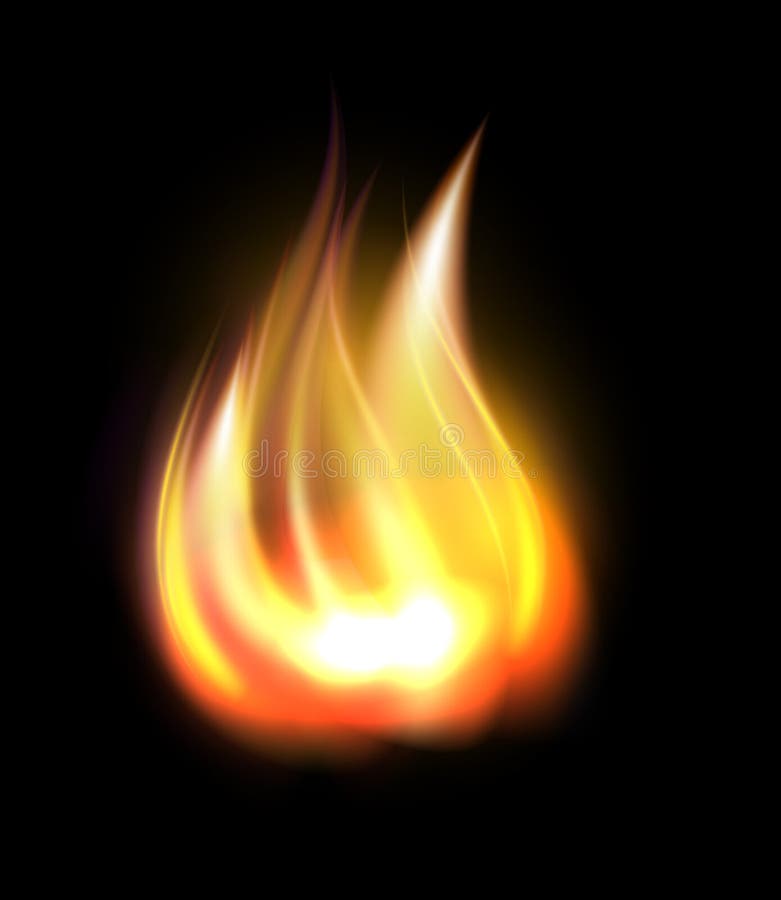 Realistic Burning Fire Flame Vector Element Stock Vector - Illustration ...