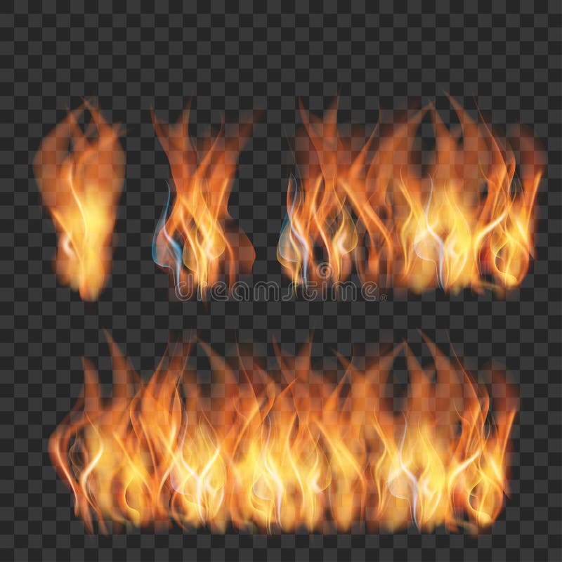 Realistic Burning Fire Flames Vector Effect Stock Illustrations – 685 ...