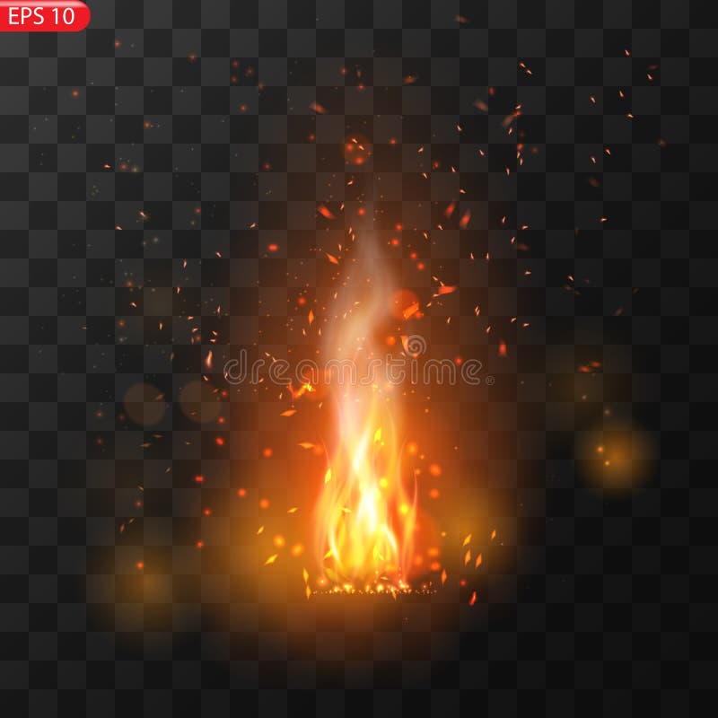 Realistic Burning Fire Flames Vector Stock Vector - Illustration of ...