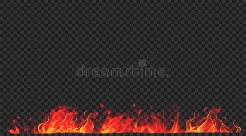 Realistic Burning Flame Border. Vector Illustration. Stock Vector ...