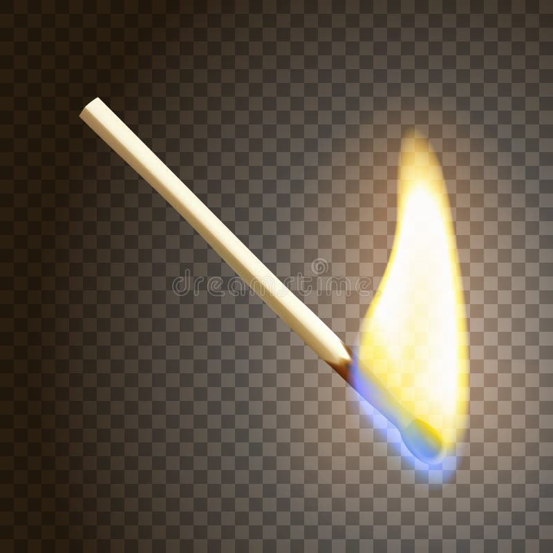 Realistic burning match stock vector. Illustration of decoration ...