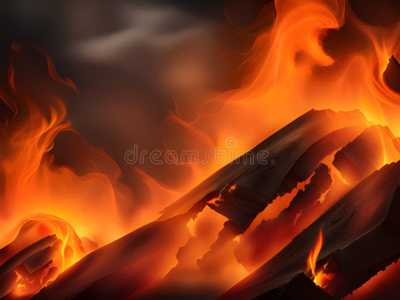 Realistic Burning Red Fire, Flame, Illustration, Ai Generated Stock ...