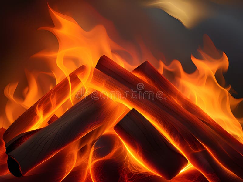 Realistic Burning Red Fire, Flame, Illustration, Ai Generated Stock ...