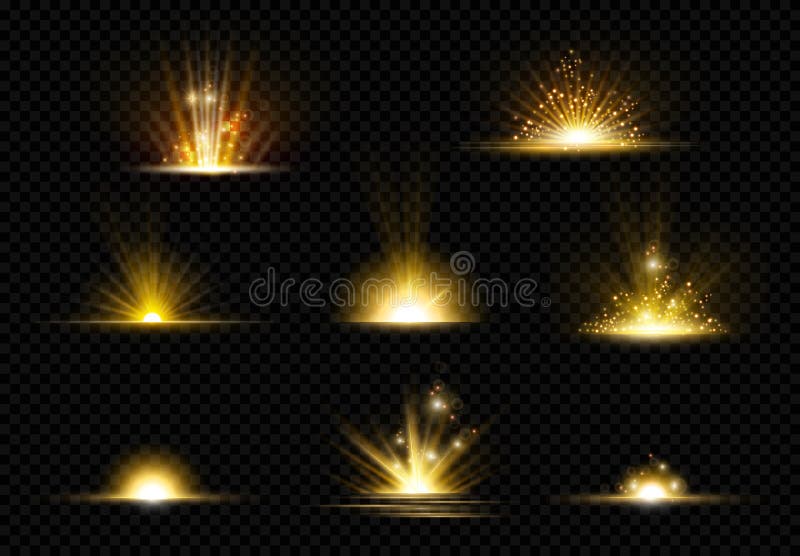 Realistic Bursts and Glitter Magical Effect Stock Vector - Illustration ...
