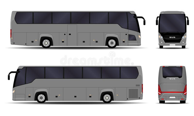 Realistic bus. side view stock illustration. Illustration of tire ...