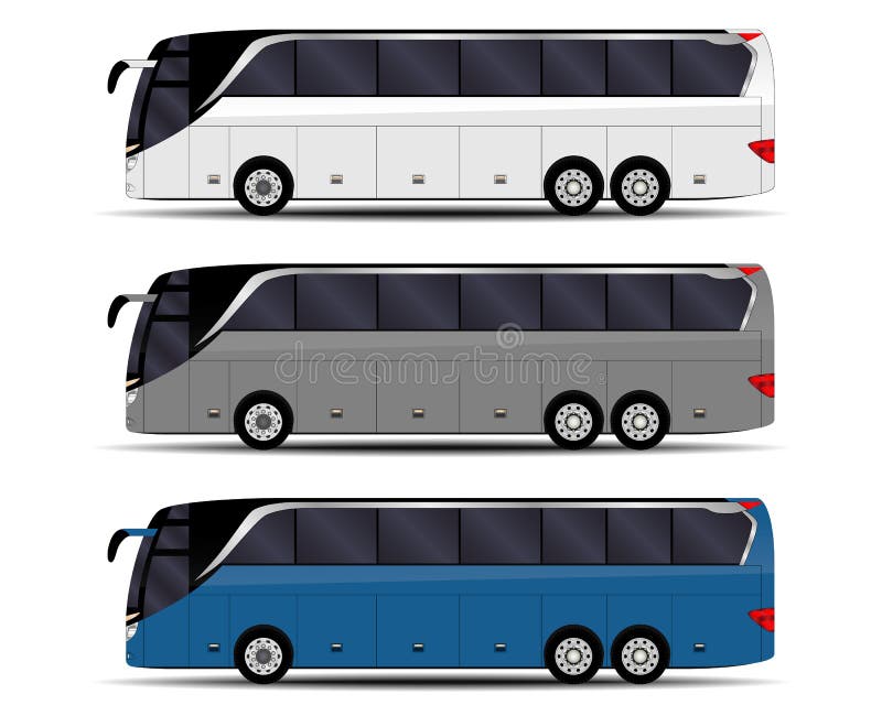 Realistic Buses Vector Illustration Stock Vector - Illustration of ...