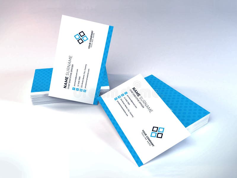Realistic Business Card Mockup Scene Template Stock Illustration ...