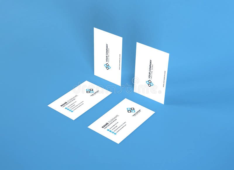 Realistic Business Card Mockup Scene Template Stock Illustration ...