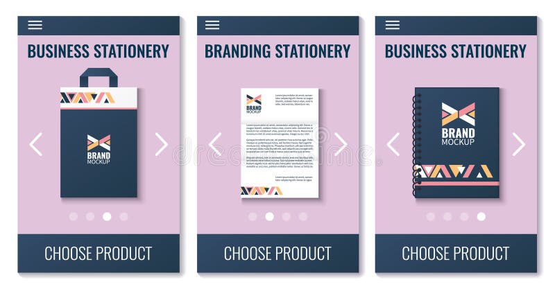 Realistic Business Stationary App Design Stock Illustration ...