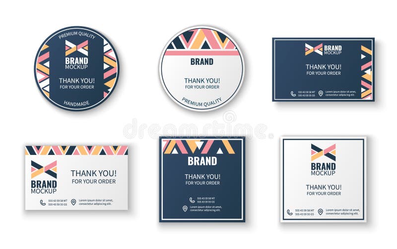 Realistic Business Stationary Label Set Stock Illustration ...