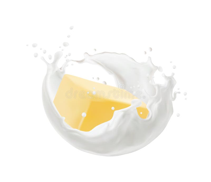 Realistic Butter and Milk Splash. 3d Vector Design Stock Vector ...