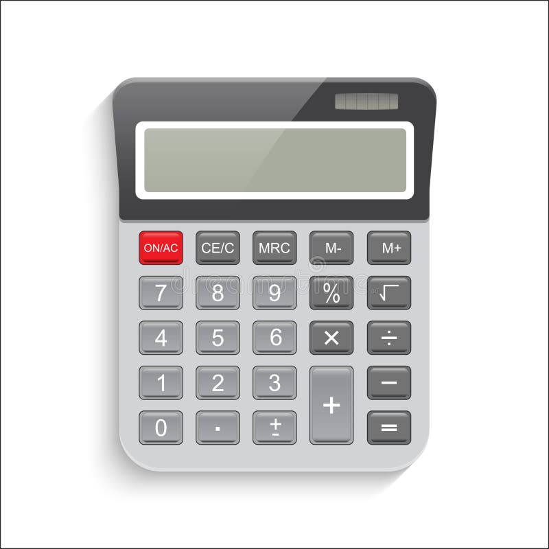 Realistic Calculator Isolated on White Background. Vector EPS10 ... Realistic Calculator Isolated on White Background. Vector EPS10 ...
