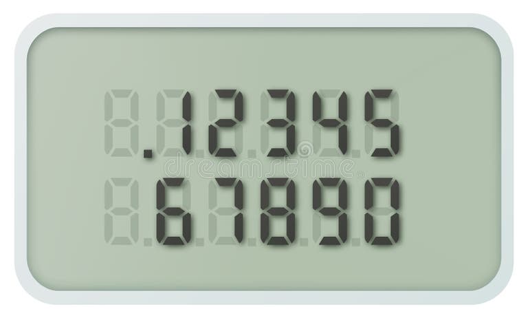 Realistic Calculator LCD Display and Digital Numbers, Vector ...