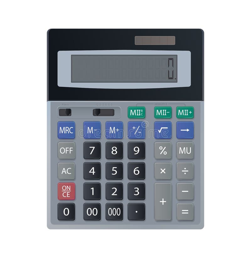 Realistic Calculator. Vector Design Illustration Isolated on White ... Realistic Calculator. Vector Design Illustration Isolated on White ...