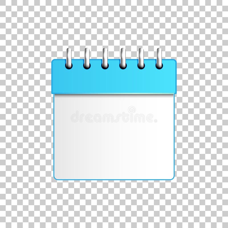 Realistic Calendar Blue Isolated Object on Transparent Background ...