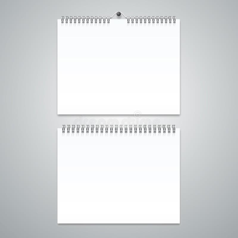 Realistic Calendar Template Blank Set. Vector Stock Vector ...