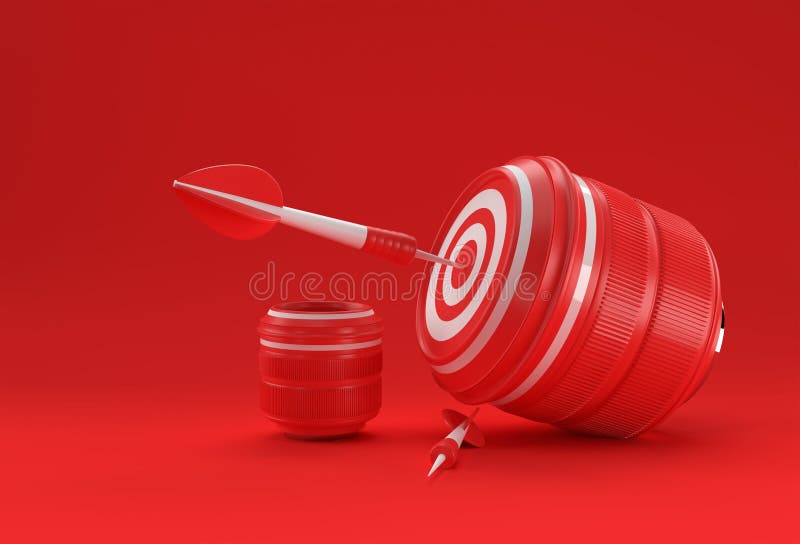 Realistic Camera Lens Target for Perfect Shoot 3D Rendering Stock ...