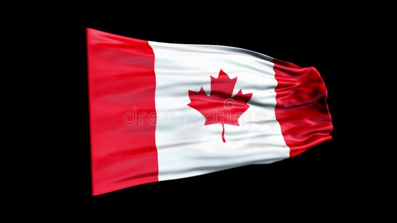 Realistic Canada Flag is Waving 3D Animation. National Flag of Canada ...