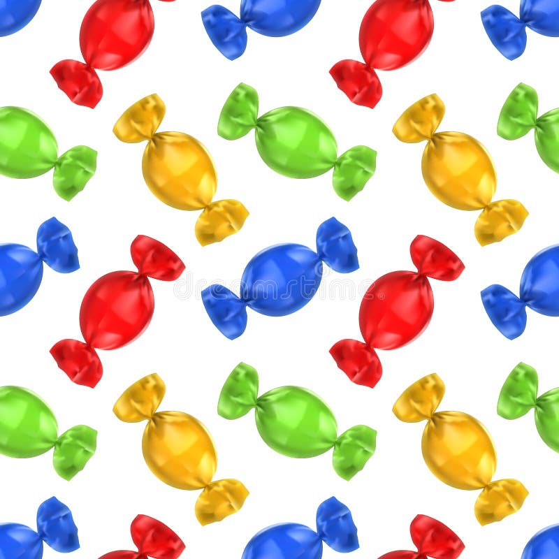 Realistic Candy Seamless Vector Stock Vector - Illustration of bonbon ...