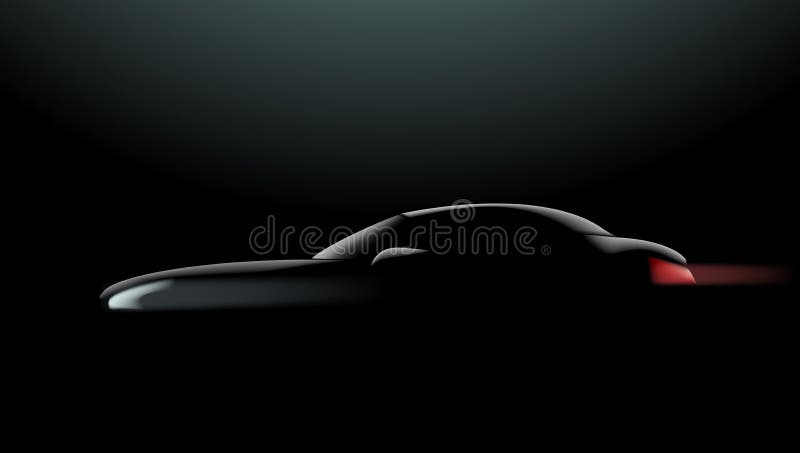 Realistic Car in the Dark. Side View Stock Vector - Illustration of ...