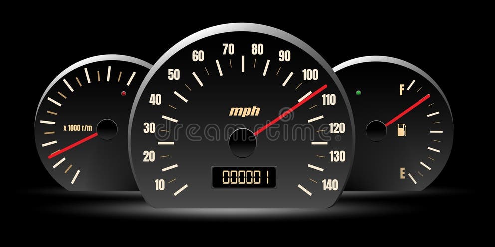 Realistic car dashboard stock vector. Illustration of dashboard - 353209886