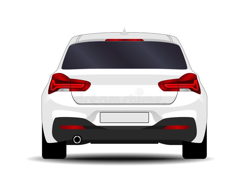 Hatchback Red Car Back View Stock Illustration - Illustration of back ...