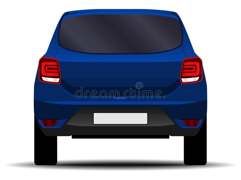 Hatchback Red Car Back View Stock Illustration - Illustration of back ...