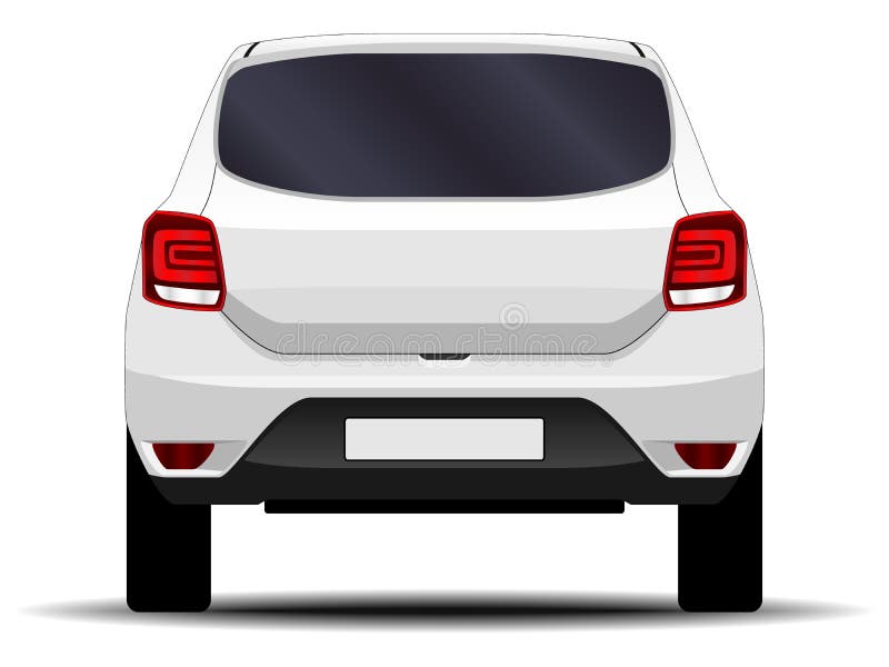 Hatchback Red Car Back View Stock Illustration - Illustration of back ...