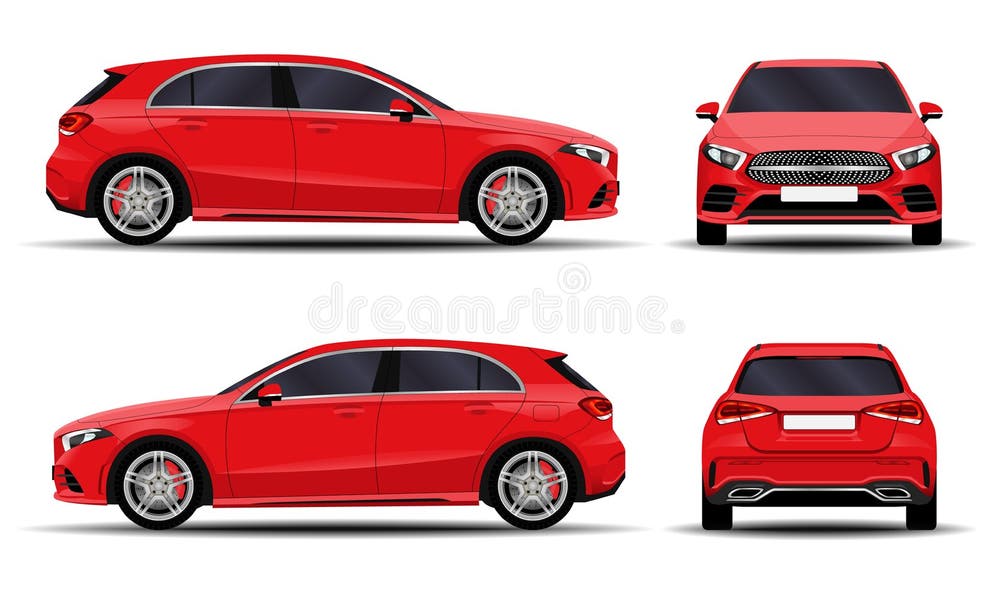 Realistic car. hatchback stock illustration. Illustration of front ...