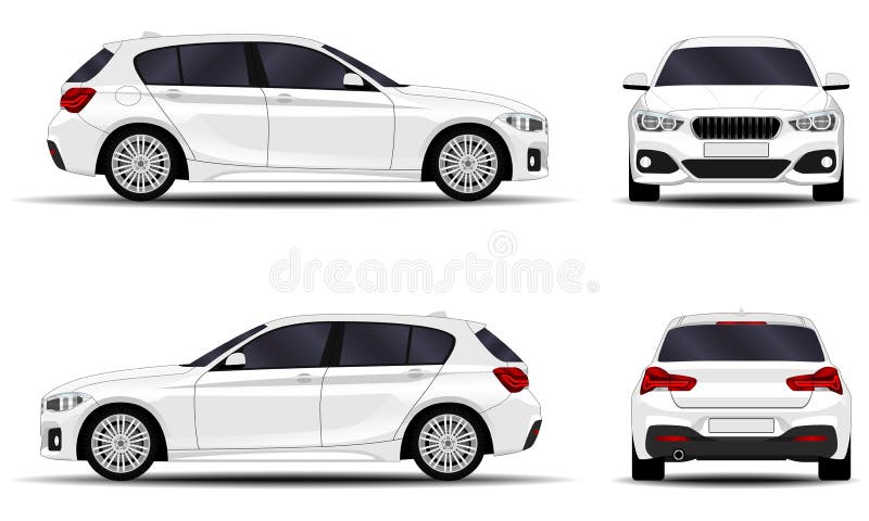 Realistic car. hatchback stock illustration. Illustration of front ...