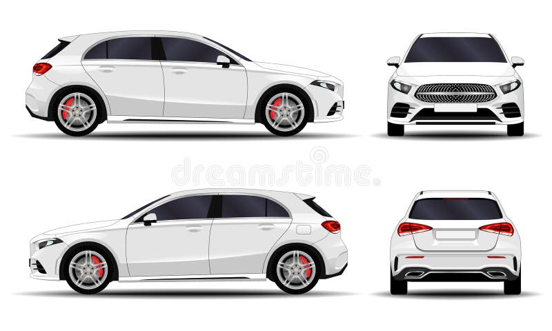 Realistic car. hatchback stock illustration. Illustration of power ...