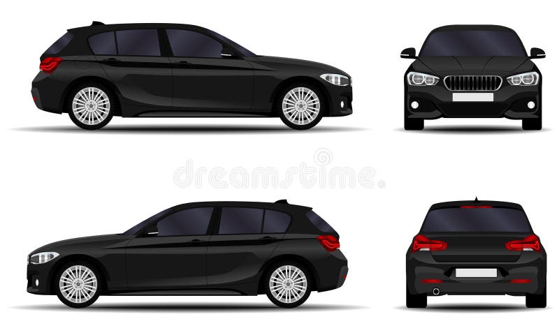Realistic car. hatchback stock illustration. Illustration of design ...
