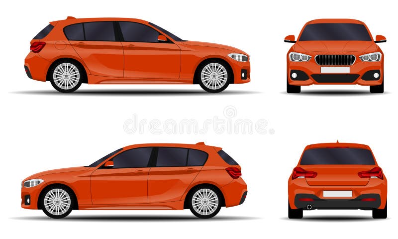 Realistic car. hatchback stock illustration. Illustration of design ...