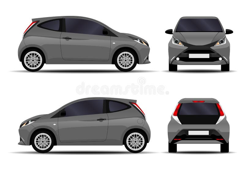Realistic hatchback car. stock vector. Illustration of motor - 128873720