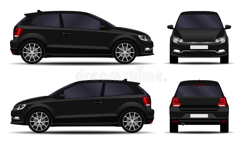Realistic hatchback car. stock illustration. Illustration of ...