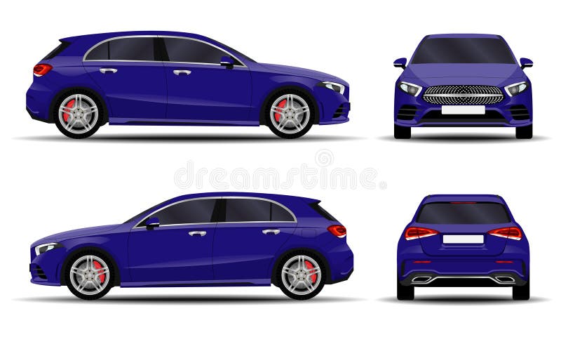 Realistic car. hatchback stock illustration. Illustration of back ...