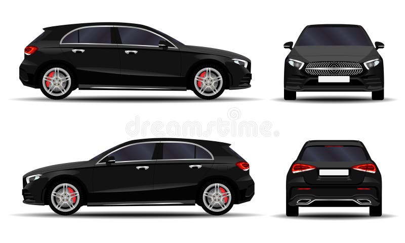 Realistic car. hatchback stock illustration. Illustration of view ...