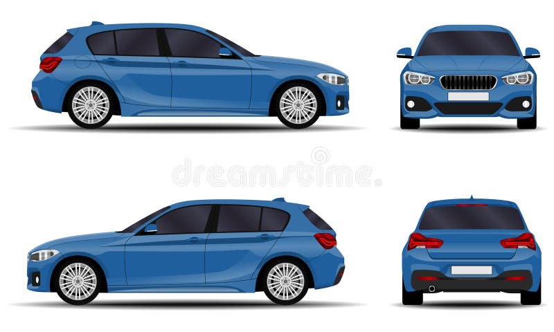 Realistic car. hatchback stock illustration. Illustration of design ...