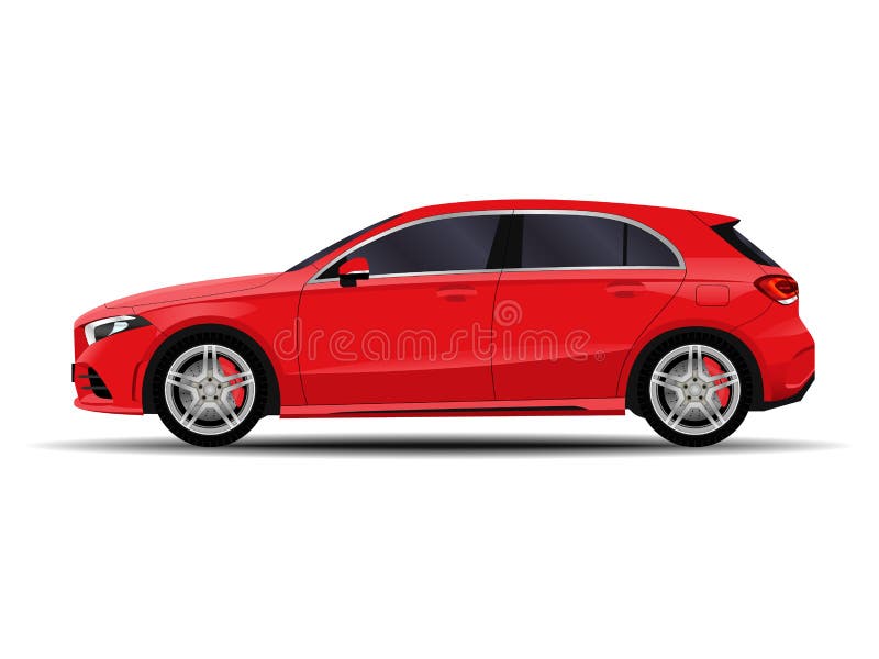 Realistic car. hatchback stock illustration. Illustration of side ...