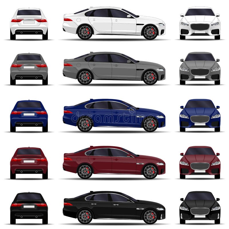 Realistic sedan car. stock illustration. Illustration of premium ...