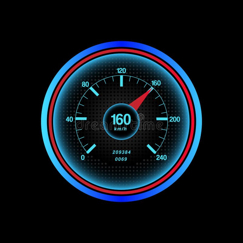 Speedometer Design Vector Illustration with Full Speed and Burning Fire ...