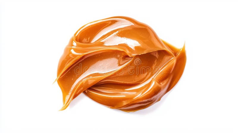 Realistic Caramel Smear on White Background for Dessert and ...